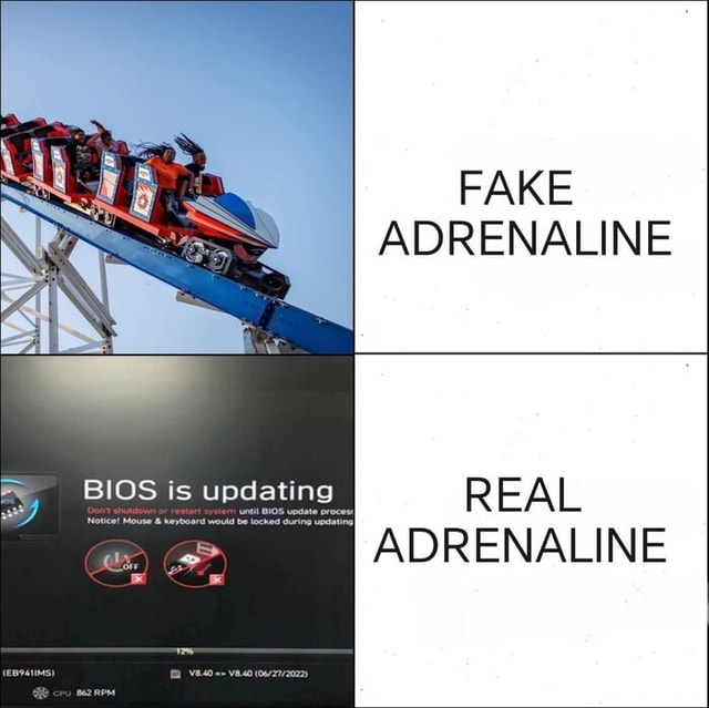 FAKE ADRENALINE REAL ADRENALINE BIOS is updating ge - iFunny