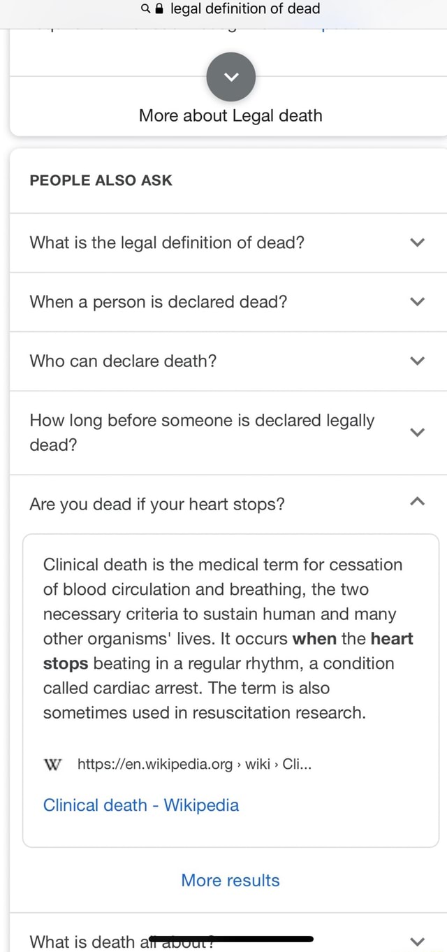 Q & legal definition of dead More about Legal death How long before ...