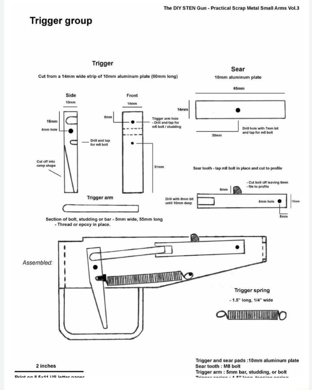 The DIY STEN Gun Practical Scrap Metal Small Arms Vol.3 Trigger group ...