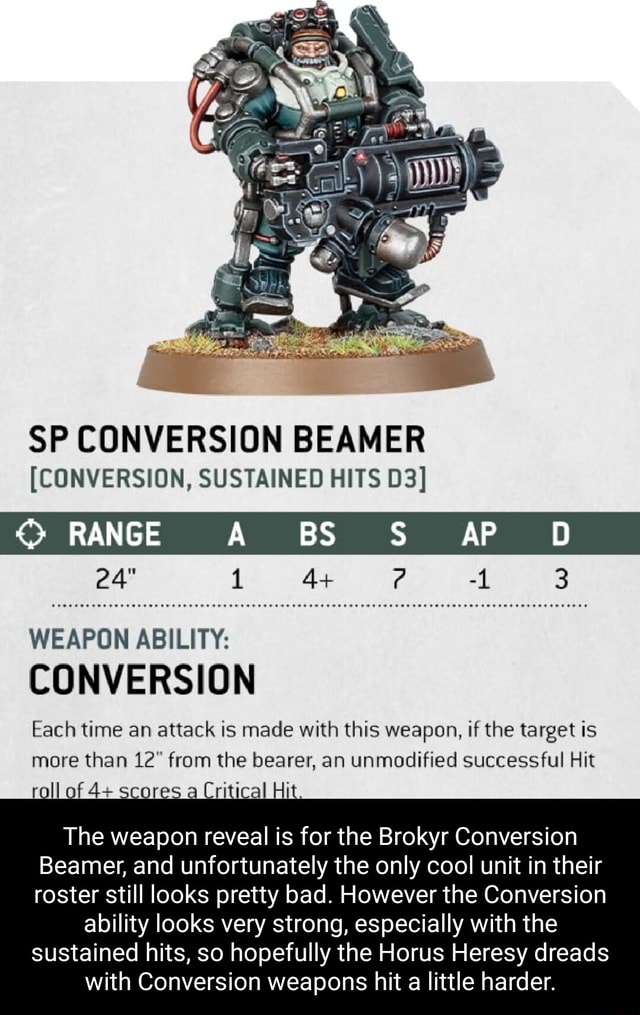 SP CONVERSION BEAMER [CONVERSION, SUSTAINED HITS RANGE A BS SS AP OD ...