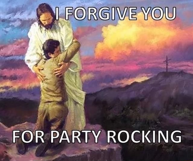 I FORGIVE YOU FOR PARTY ROCKING - iFunny