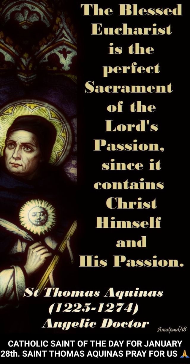 The Blessed Eucharist is the perfect Sacrament of the Lord's Passion ...