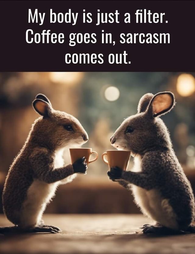 My body is just a filter. Coffee goes in, sarcasm comes out. - America ...