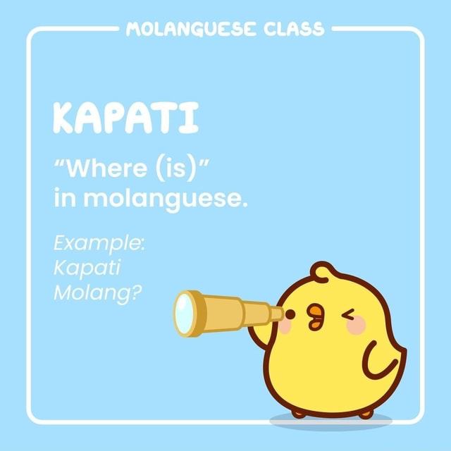 MOLANGUESE CLASS KAPATI "Where (is)" in molanguese. Example: Kapati ...