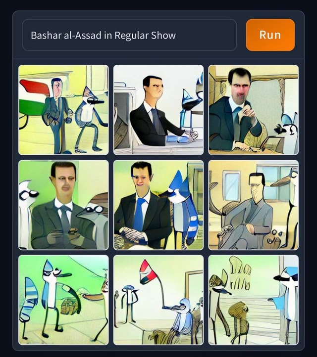 Bashar al-Assad in Regular Show Run - iFunny