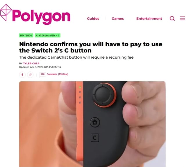 AVA NINTENDO NINTENDO SWITCH 2 Nintendo confirms you will have to pay to use the Switch C button ...