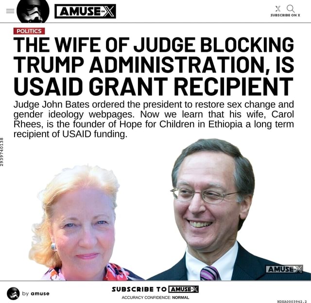 POLIMES THE WIFE OF JUDGE BLOCKING TRUMP ADMINISTRATION, IS USAID GRANT ...