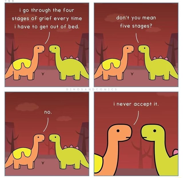 Stages of grief every time don't you mean i have to get out of bed ...