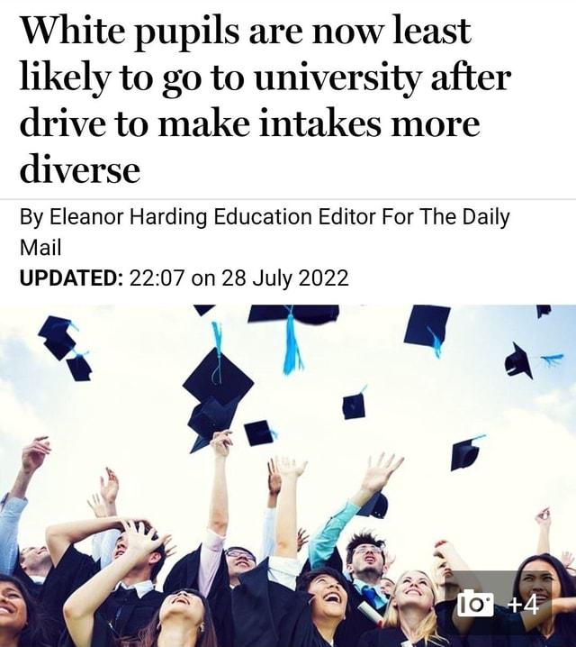 White pupils are now least likely to go to university after drive to ...