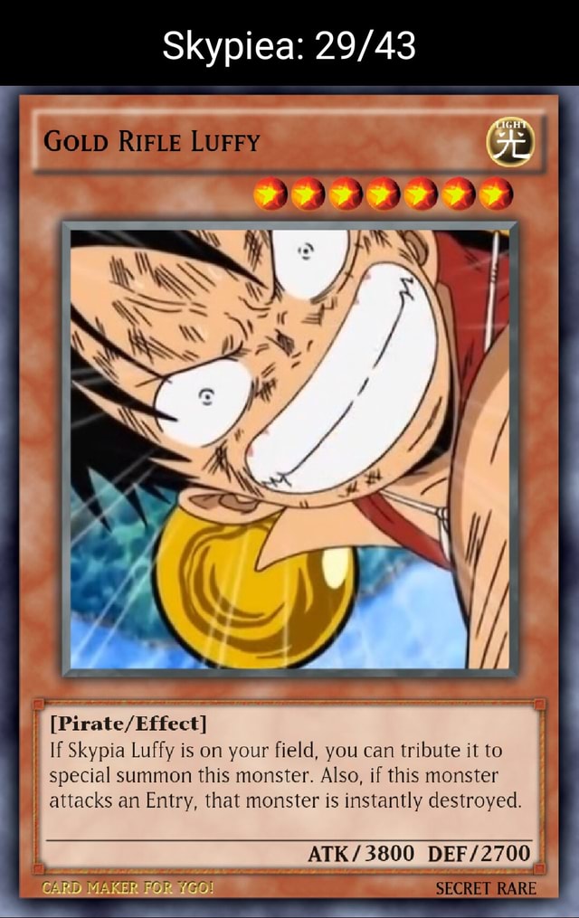 Skypiea: GOLD RIFLE LUFFY il If Skypia Luffy is on your field, you can ...