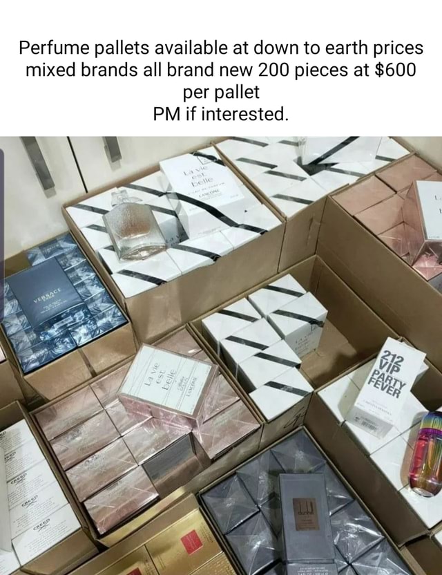 Perfume pallets available at down to earth prices mixed brands all ...