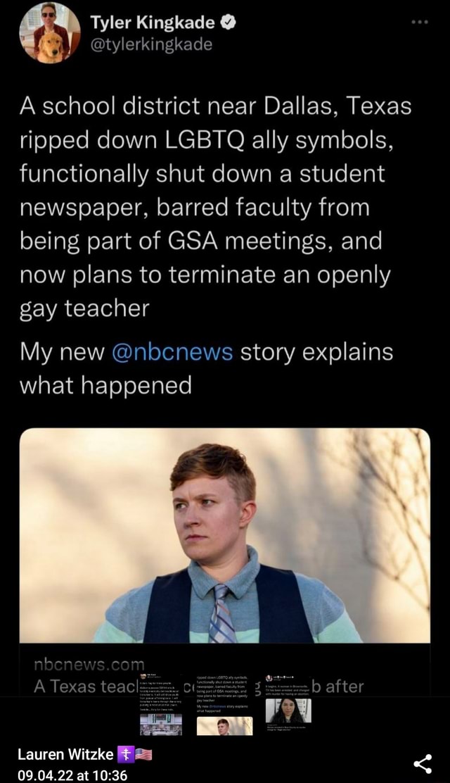 Tyler Kingkade @ @tylerkingkade A school district near Dallas, Texas ...