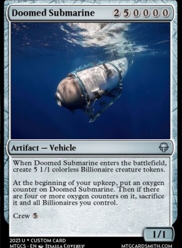 Doomed Submarine 250000 Artifact Vehicle When Doomed Submarine enters ...