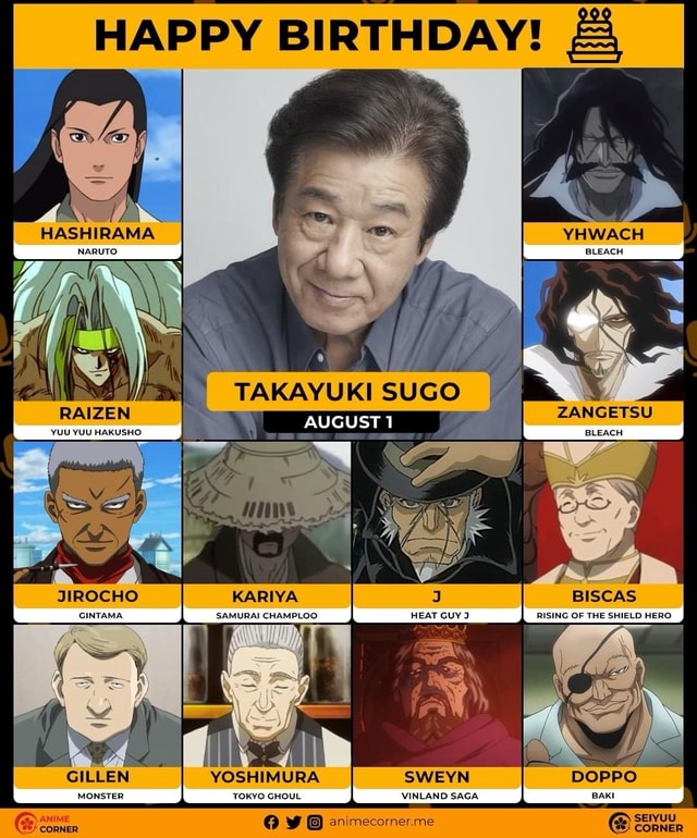 HAPPY BIRTHDAY! Y / HASHIRAMA YHWACH NARUTO BLEACH RAIZEN ZANGETSU YUU ...