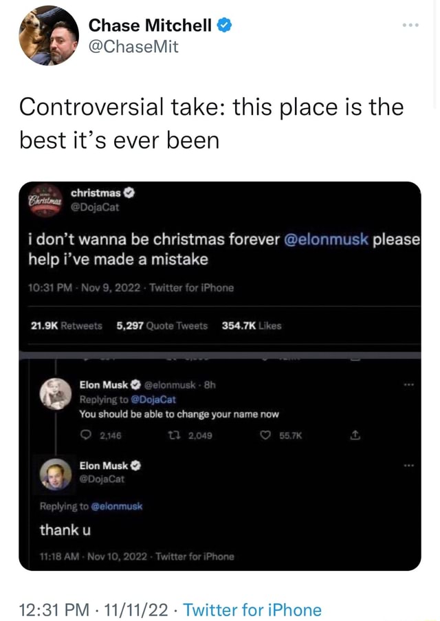 Chase Mitchell Controversial take: this place is the best it's ever been christmas @ i don't ...