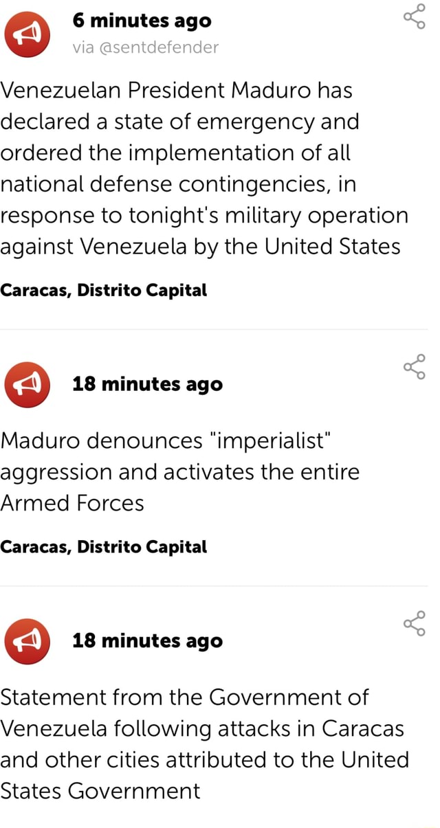 6 minutes ago via @sentdefender Venezuelan President Maduro has ...