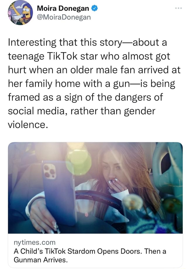 Moira Donegan @ Interesting that this story-about a teenage TikTok star ...