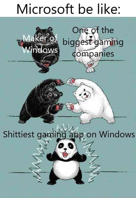 Microsoft be like: Maker of Windows One of the biggest gaming gompanies ...