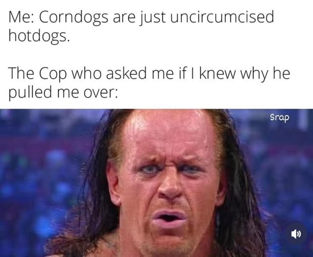 Me: Corndogs are just uncircumcised hotdogs. The Cop who asked me if I ...