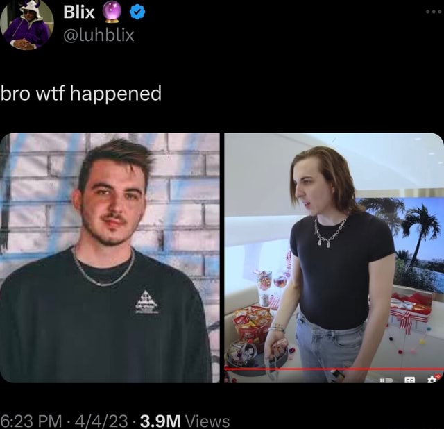 Blix @ @ ia) bro wtf happened PM - -3.9M Views - iFunny