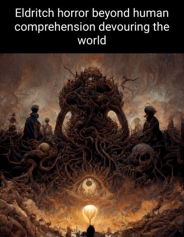 Eldritch horror beyond human comprehension devouring the world - iFunny