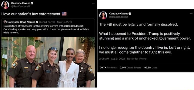 Candace Owens @ (3) love our nation's law enforcement. (3) Candace Re ...