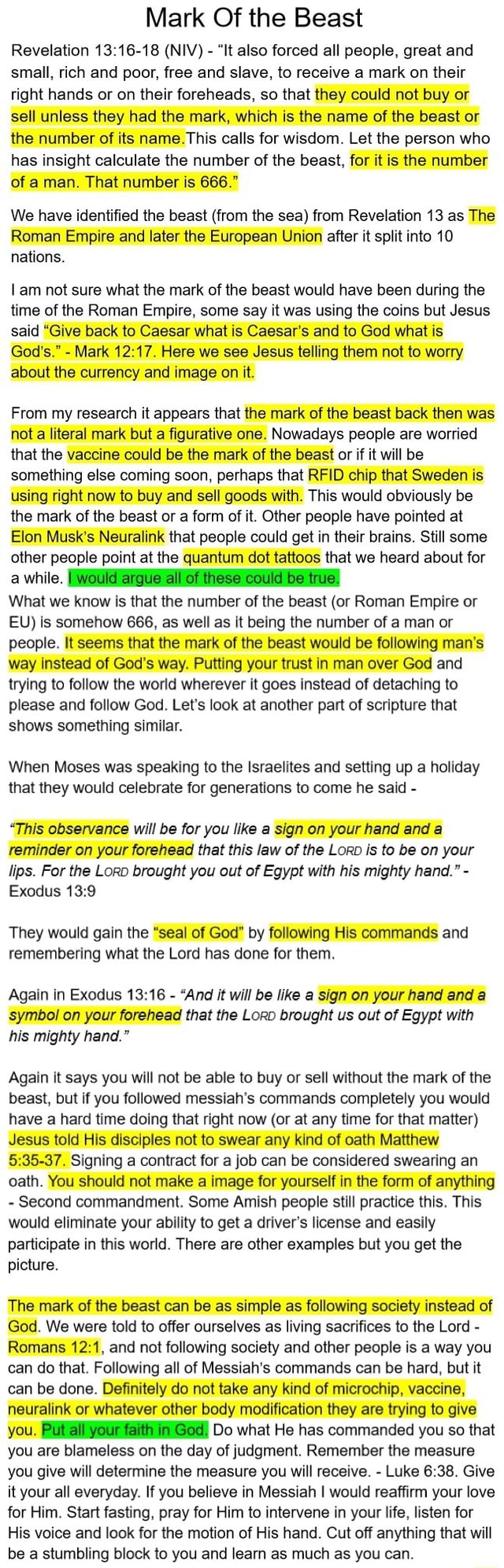 Mark Of the Beast Revelation (NIV) - "It also forced all people, great ...