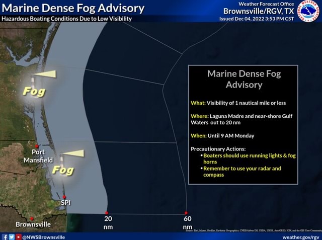 Weather Forecast Office Marine Dense Fog Advisory TX Hazardous Boating ...