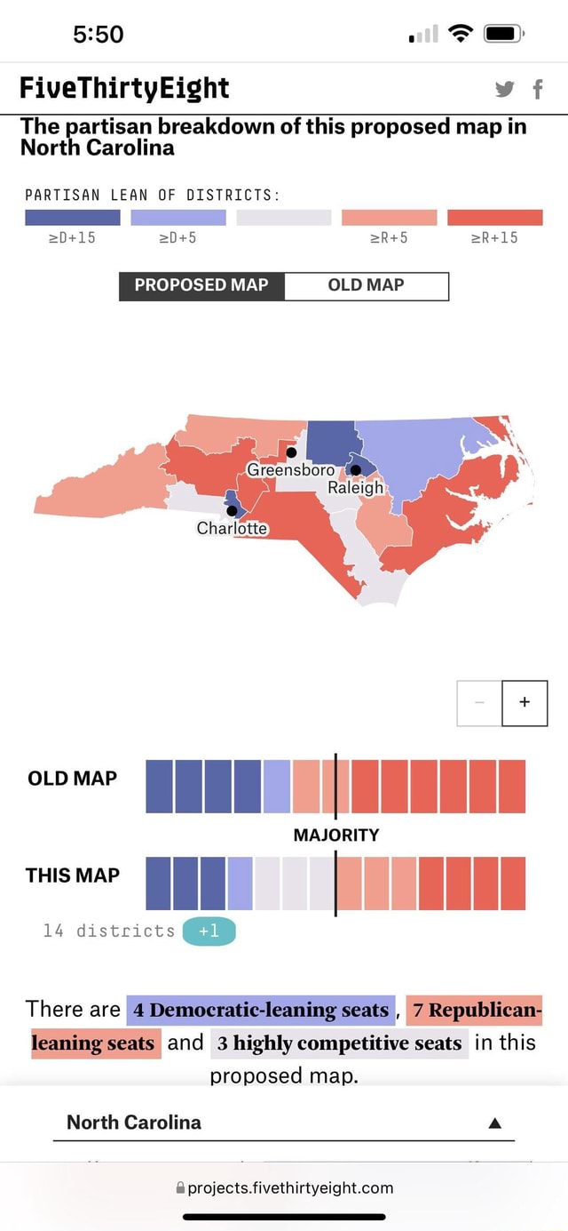 CD FiveThirtyEight f The partisan breakdown of this proposed map in ...