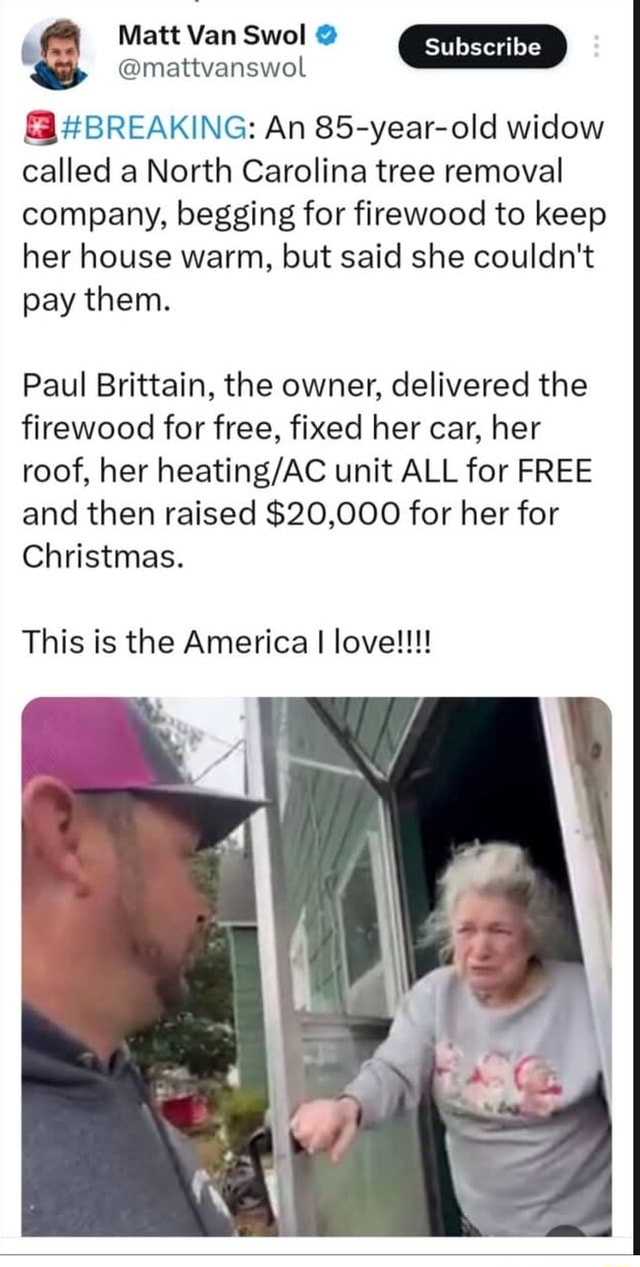 Matt Van Swol @ @mattvanswol Subscribe #BREAKING: An 85-year-old widow ...