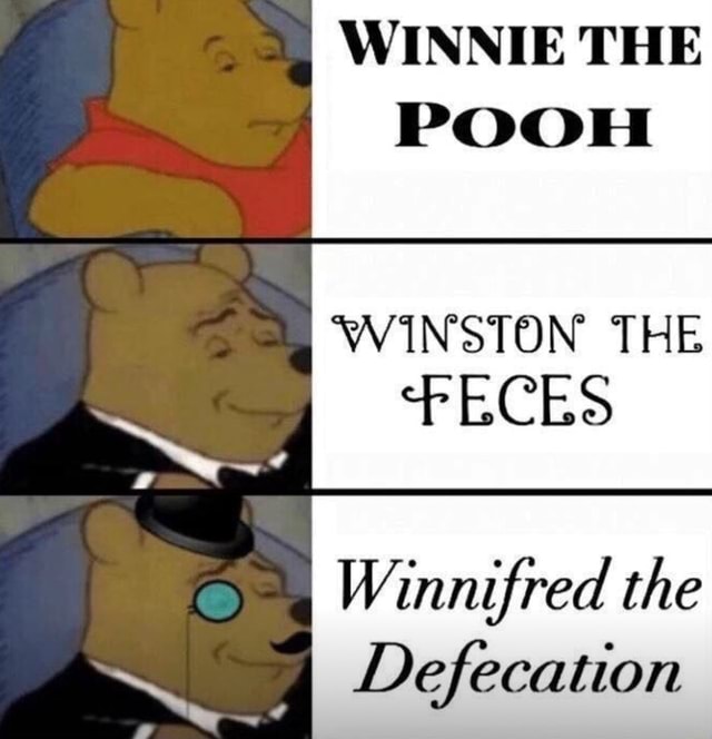 WINNIE THE POOH 'WINSTON THE *FECES Winnifred I the Defecation - iFunny