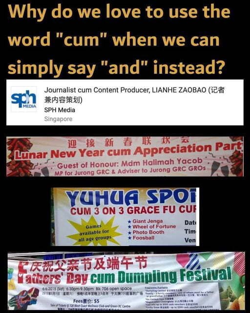 Why do we love to use the word "cum" when we can simply say "and ...