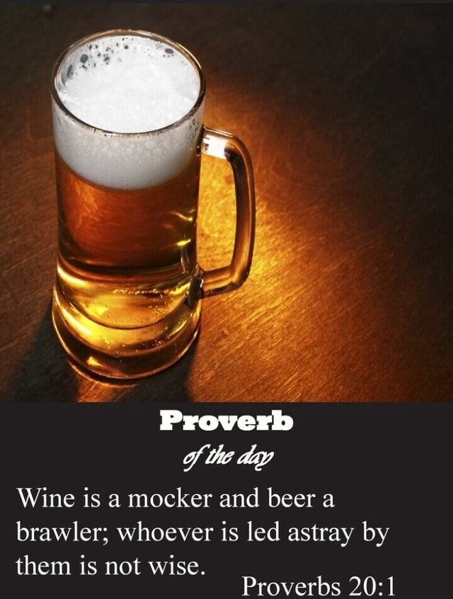 Proverb of the dy Wine is a mocker and beer a brawler; whoever is led ...