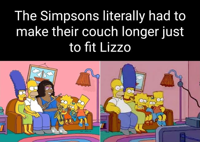 The Simpsons literally had to make their couch longer just to fit Lizzo ...