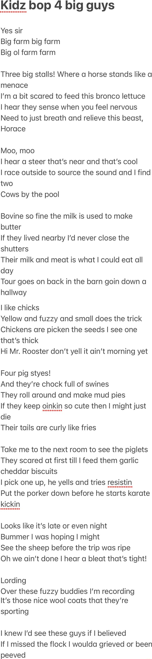 Kidz Bop 4 Big Guys Yes Sir Big Farm Big Farm Big Ol Farm Farm Three Kidz Bop 4 Big Guys Yes Sir Big Farm Big Farm Big Ol Farm Farm Three