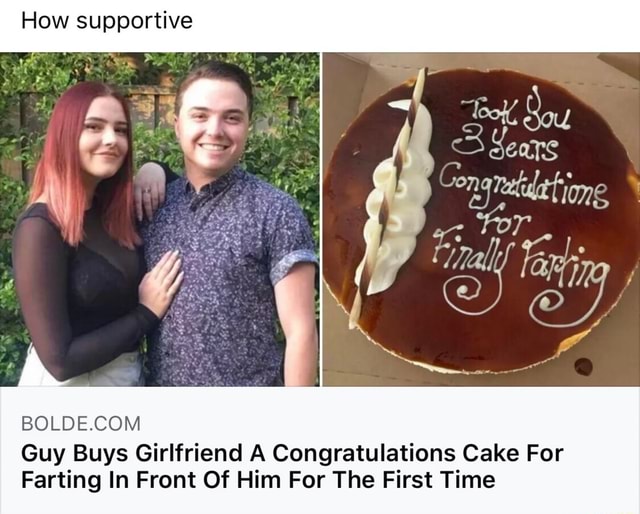 How supportive BOLDE.COM Guy Buys Girlfriend A Congratulations Cake For ...