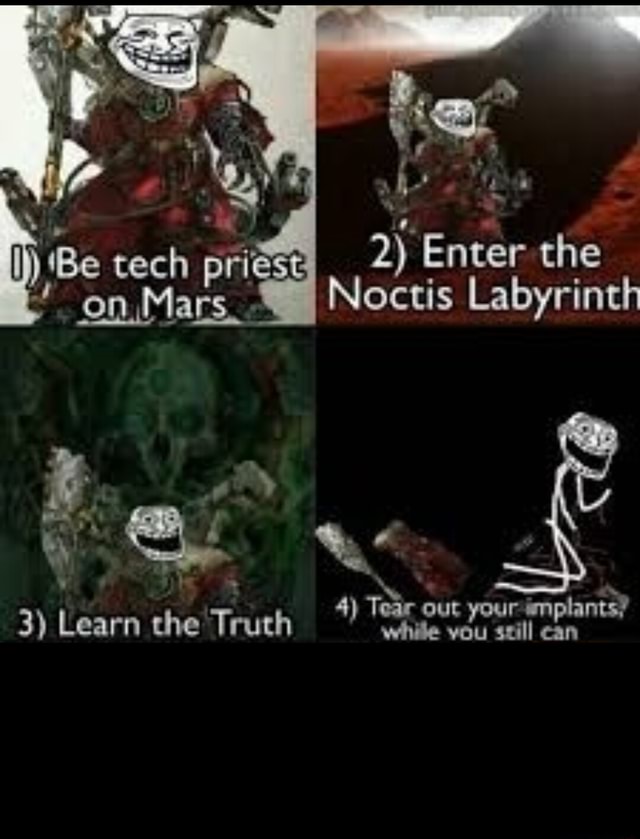 'Be tech priest on Mars_ Noctis Labyrinth 4) out your lants? 3) Learn ...