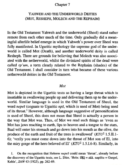 Chapter 7 'YAHWEII AND THE UNDERWORLD DEITIES (MoT, RESHEPH, MOLECH AND ...