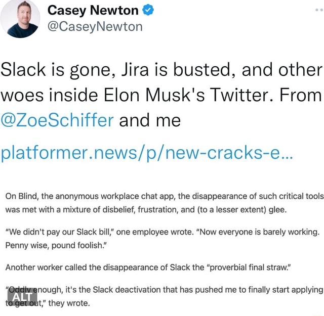Casey Slack is gone, Jira is busted, and other woes inside Elon Musk's ...