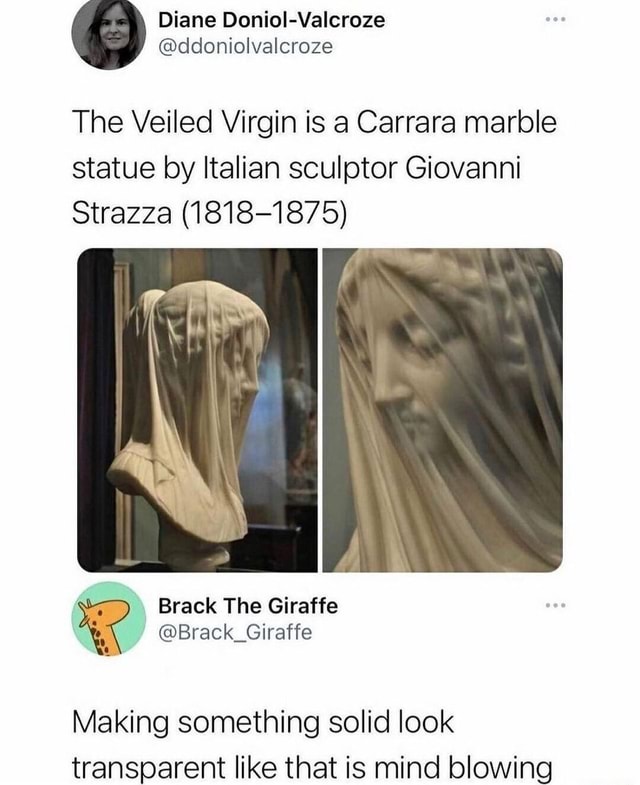 The Veiled Virgin is a Carrara marble statue by Italian sculptor ...