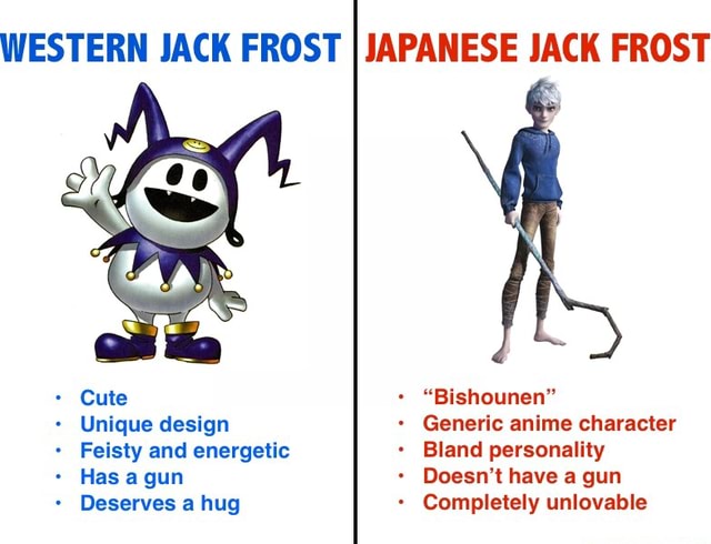 WESTERN JACK FROST I JAPANESE JACK FROST Cute "Bishounen" Unique design ...