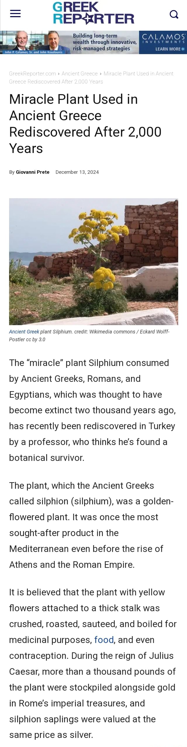 GREEK Building long-term CALAMOS Wealth through innovative, Ts ...