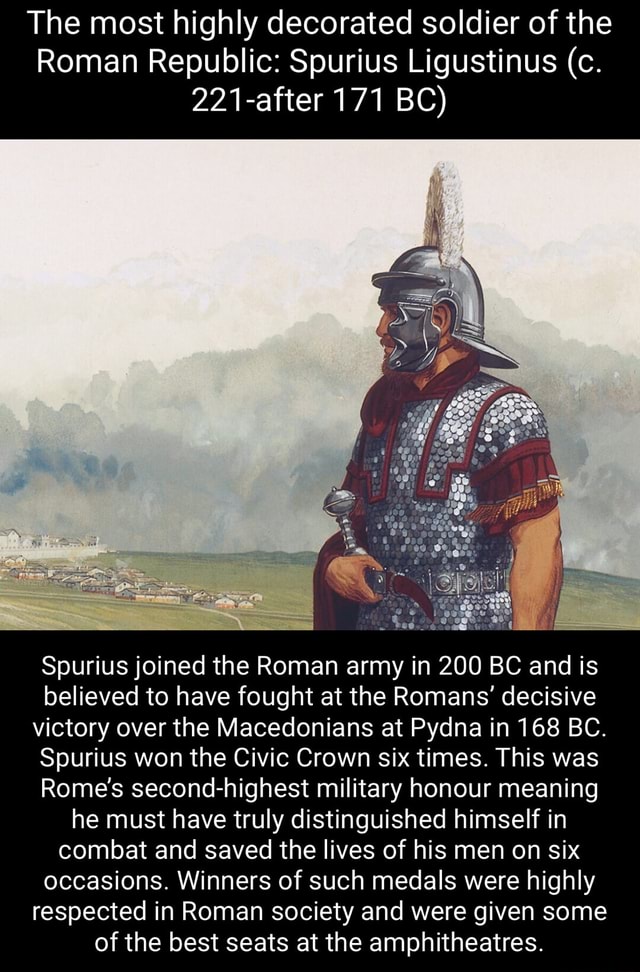 The most highly decorated soldier of the Roman Republic: Spurius ...