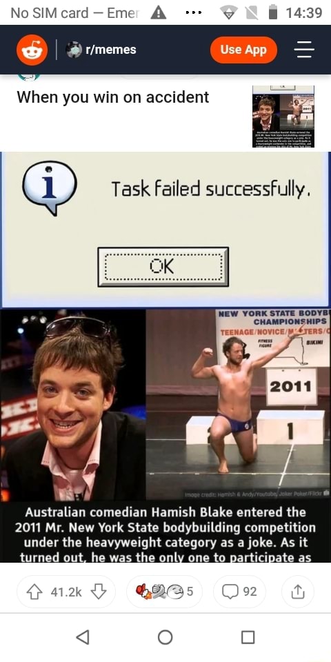No SIM card-Emer ww Australian comedian Hamish Blake entered the 2011 ...