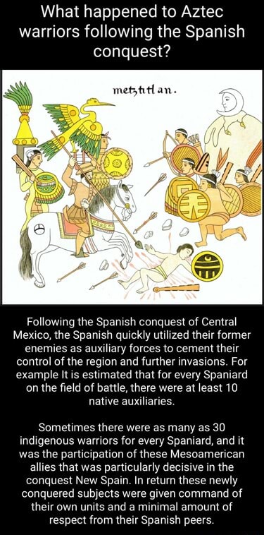 What happened to Aztec warriors following the Spanish conquest ...