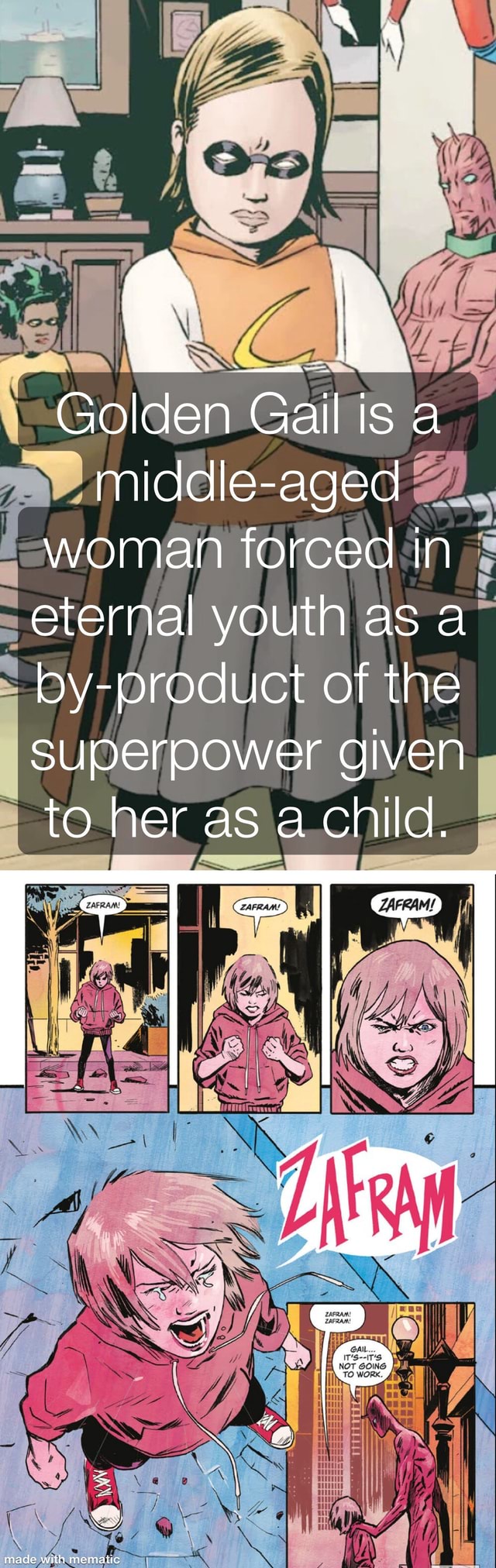 Golden Gail is a ed woman forced :in eternal youth as a by-product of ...