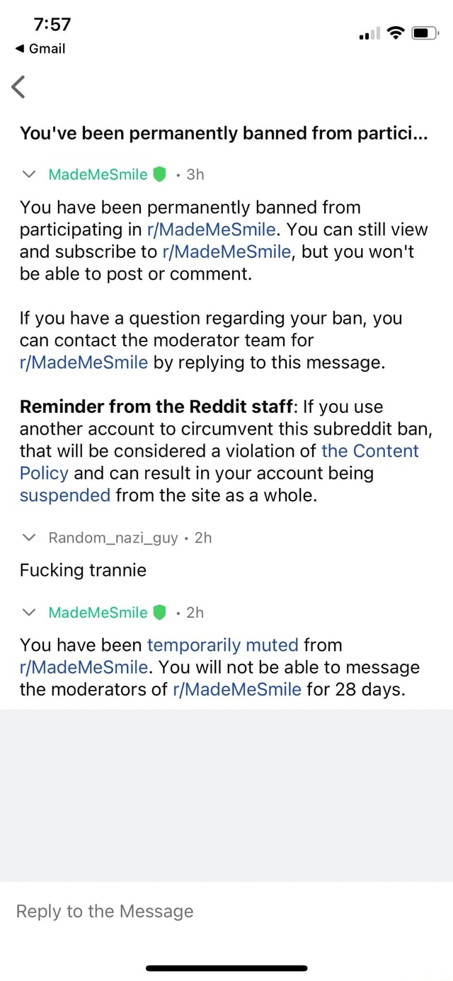Gmail You've been permanently banned from partici... You have been ...