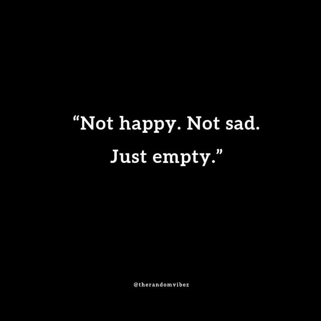 "Not happy. Not sad. Just empty." @therandomvibez - iFunny