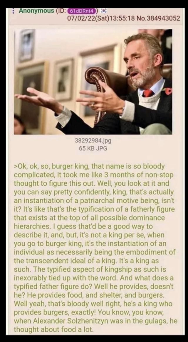 Anonymous (ID: No 384943052 65 KB ol, burger king thet name is so b ...