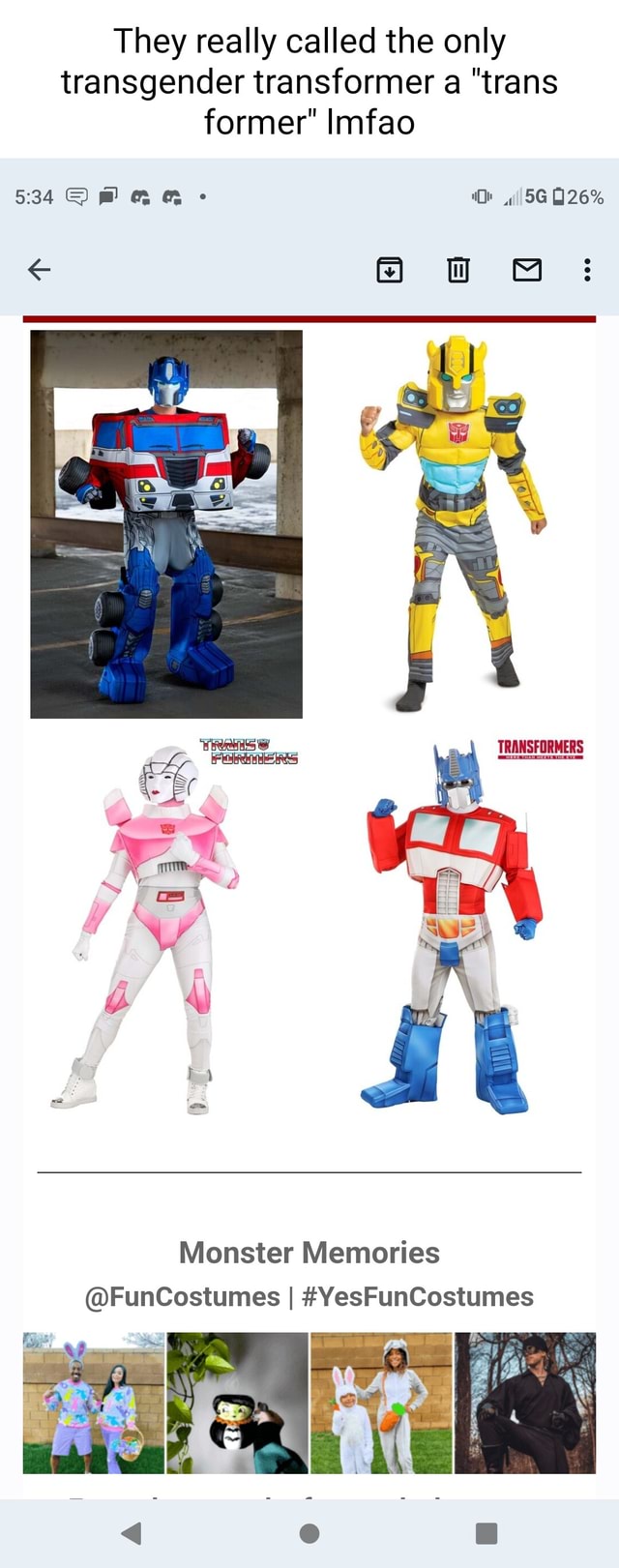 They really called the only transgender transformer a "trans former" Imfao 534 Dr 56026% Oo w ...
